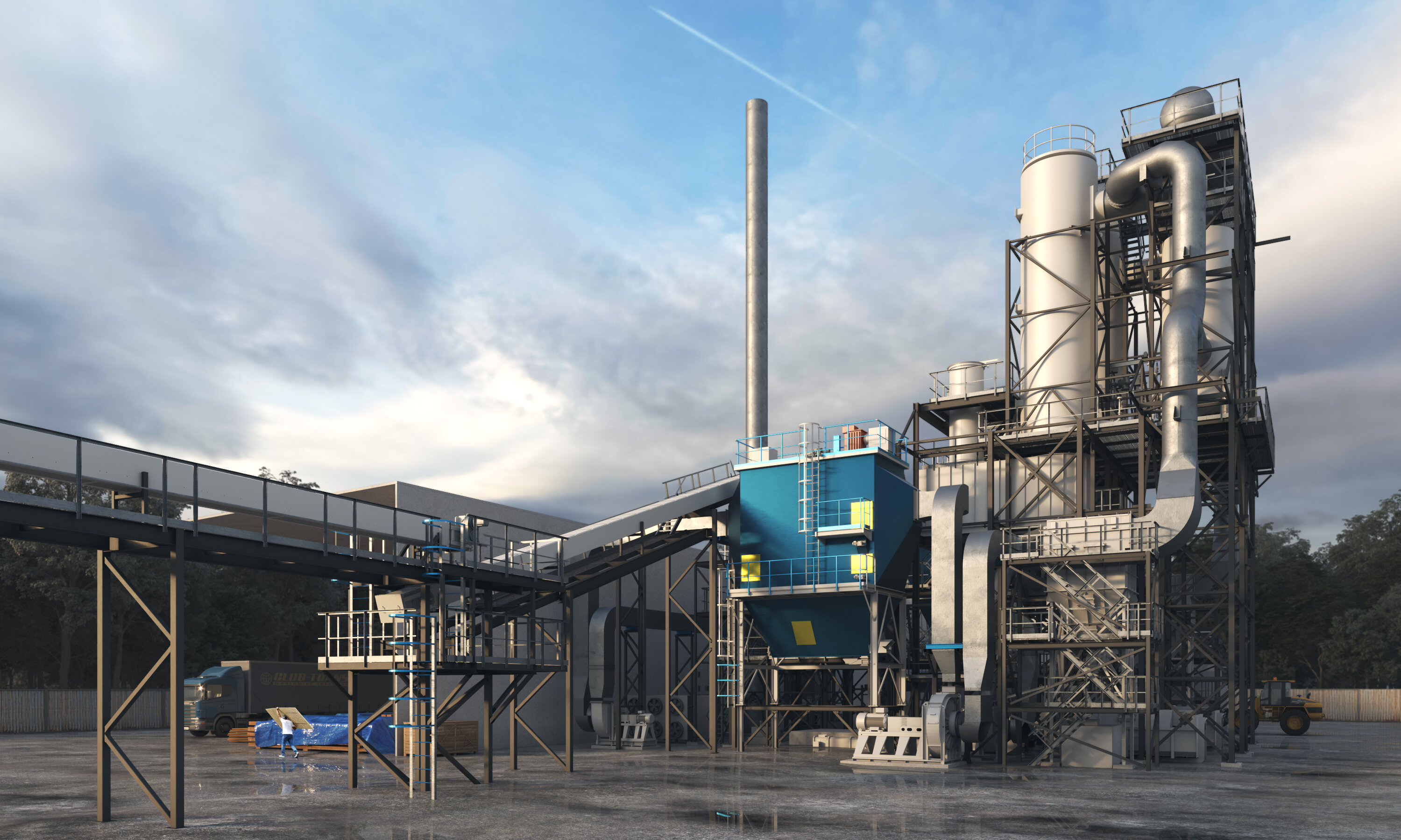 BIM design of boiler-house for glued laminated timber plant