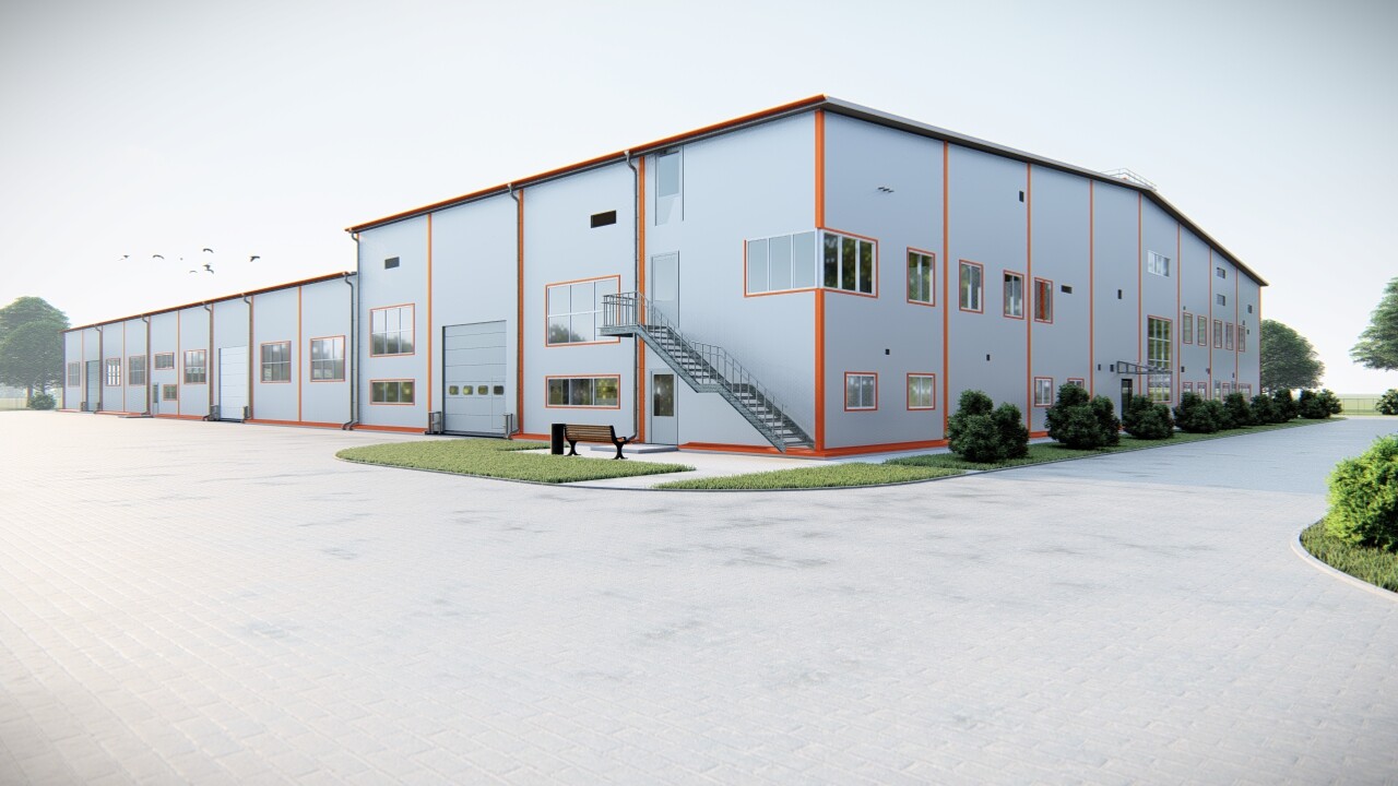 Rosin plant BIM design in Revit with warehouse, fuel station