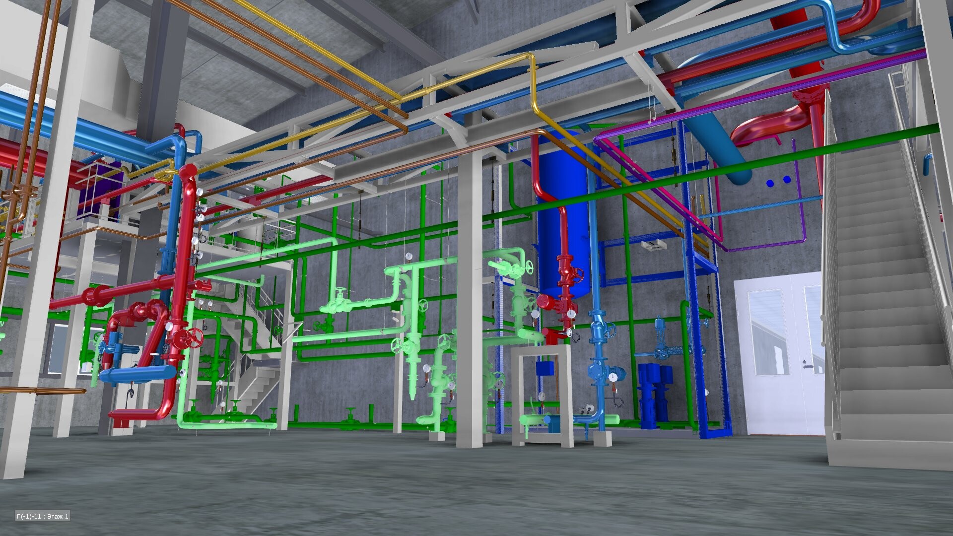BIM design of a mini-CHP, construction supervision, new distribution ...