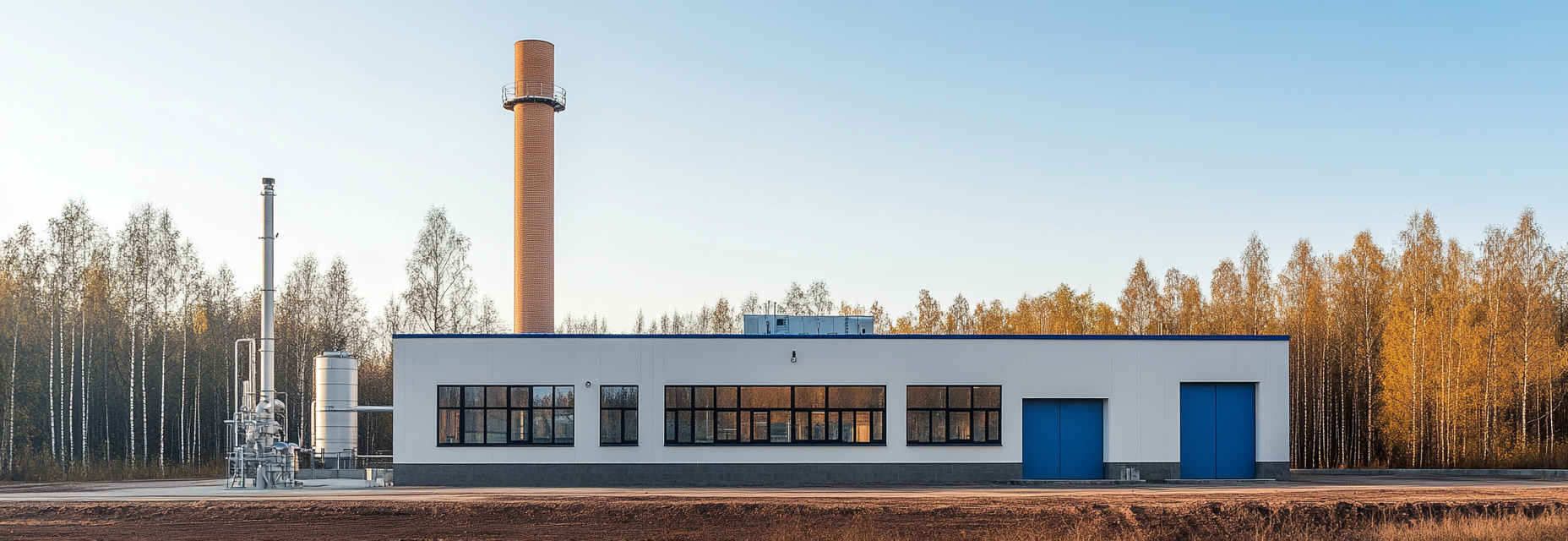 Heating boiler house for residential area BIM design in Revit