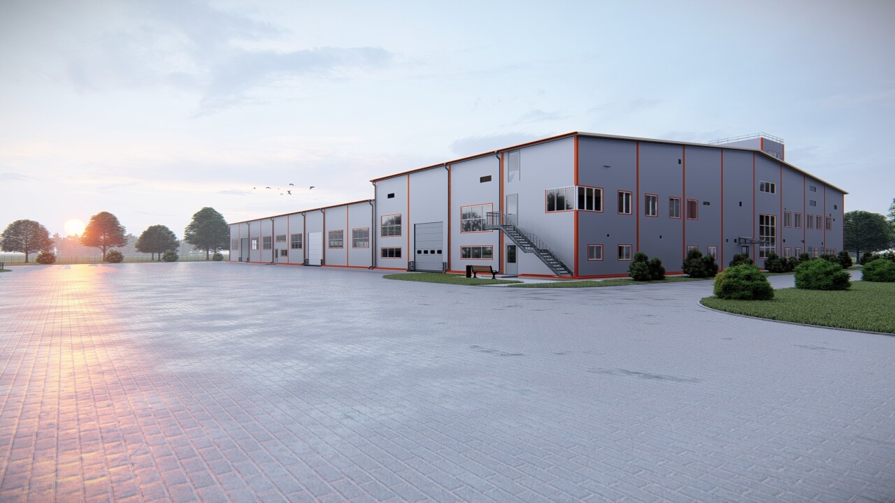 Rosin plant BIM design in Revit with warehouse, fuel station