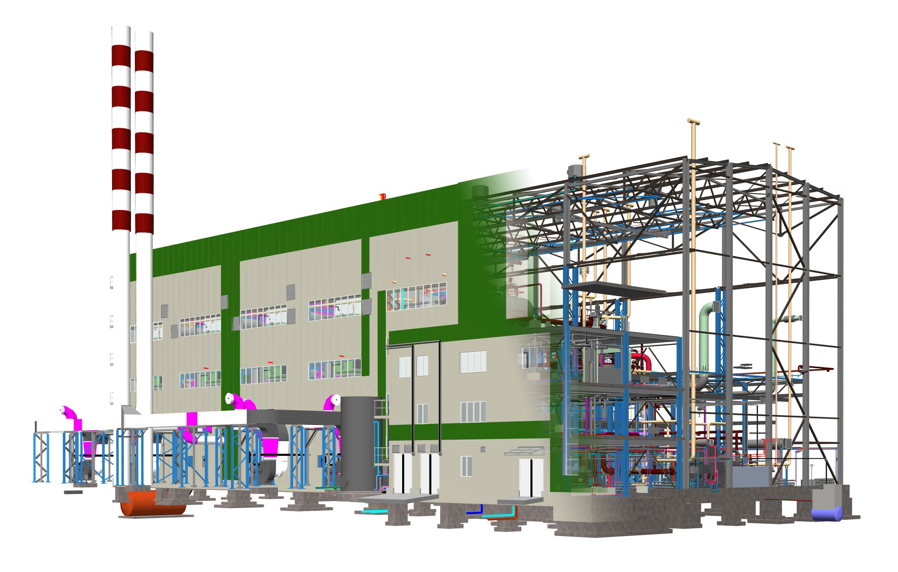 BIM design and construction of an mini-CHP