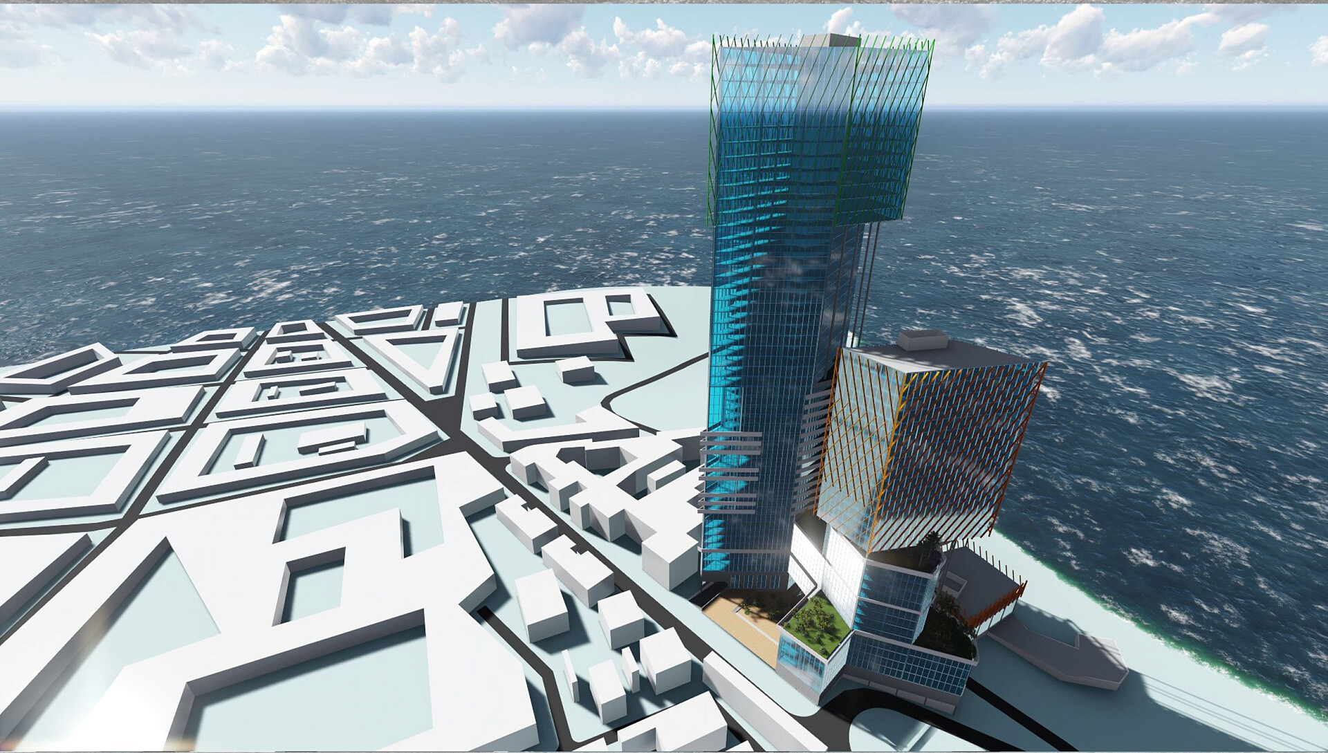 Luxury 53- storey complex in Senegal 3D modeling