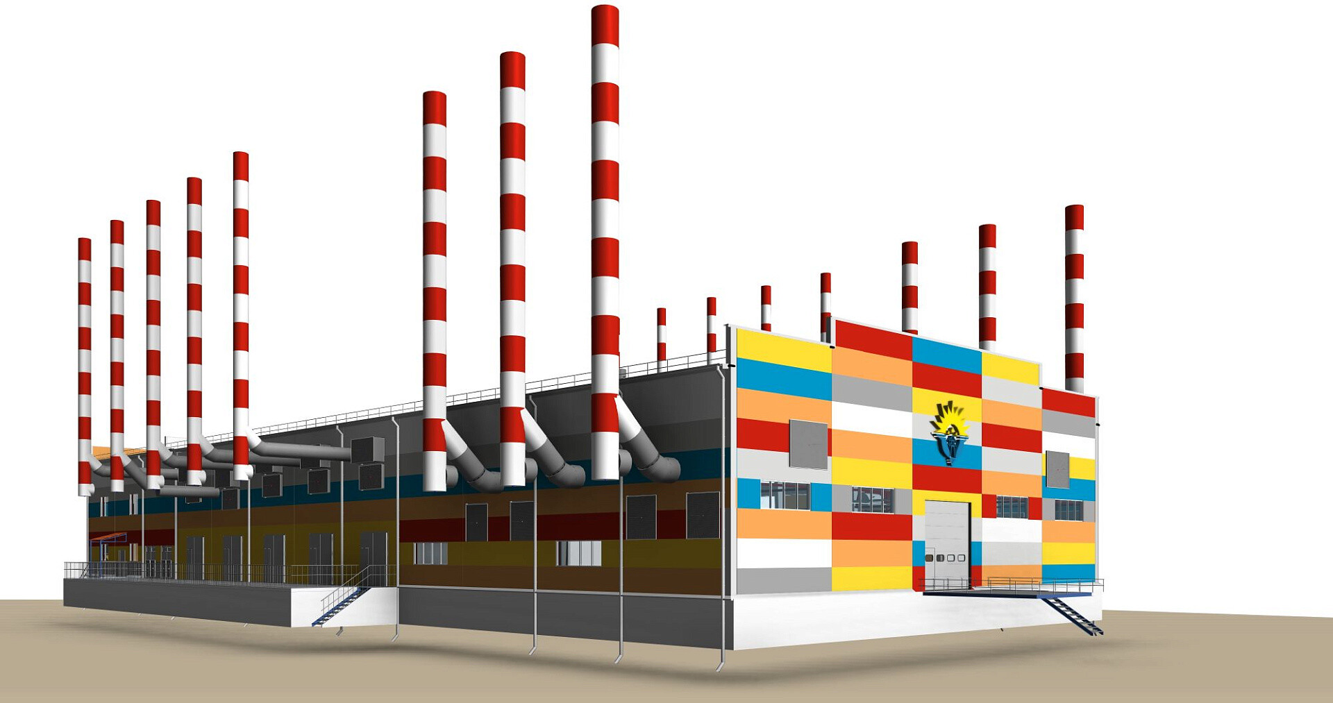 BIM design of a mini-CHP, construction supervision, new distribution ...